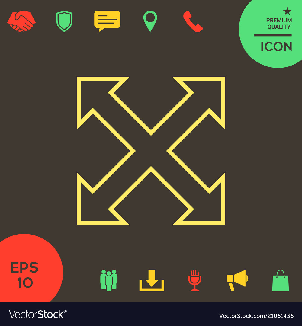 Extend resize enlarge line icon Royalty Free Vector Image