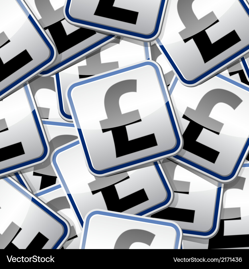 Font pound money sticker symbols Royalty Free Vector Image
