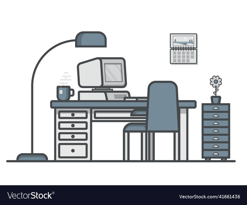 Home office Royalty Free Vector Image - VectorStock
