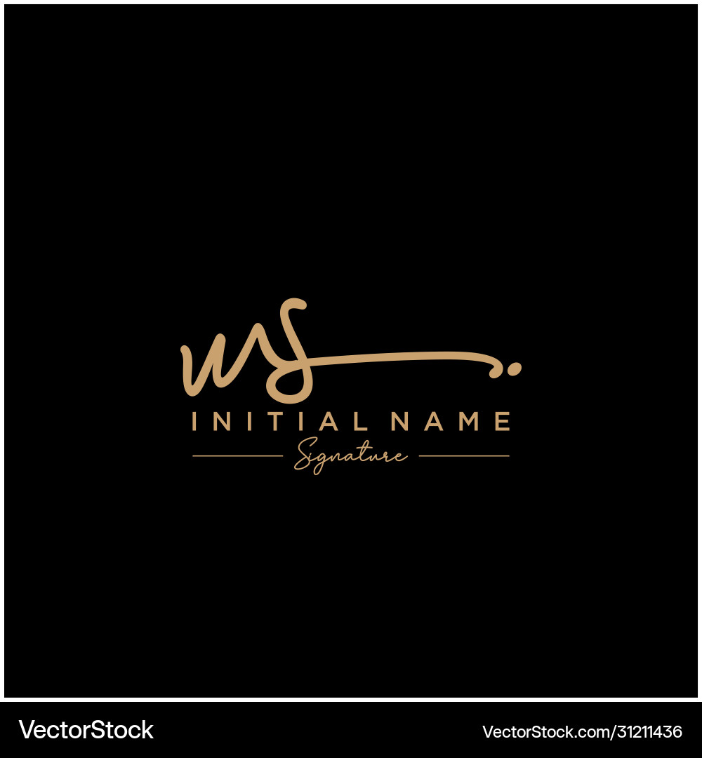 Letter ws signature logo template Royalty Free Vector Image