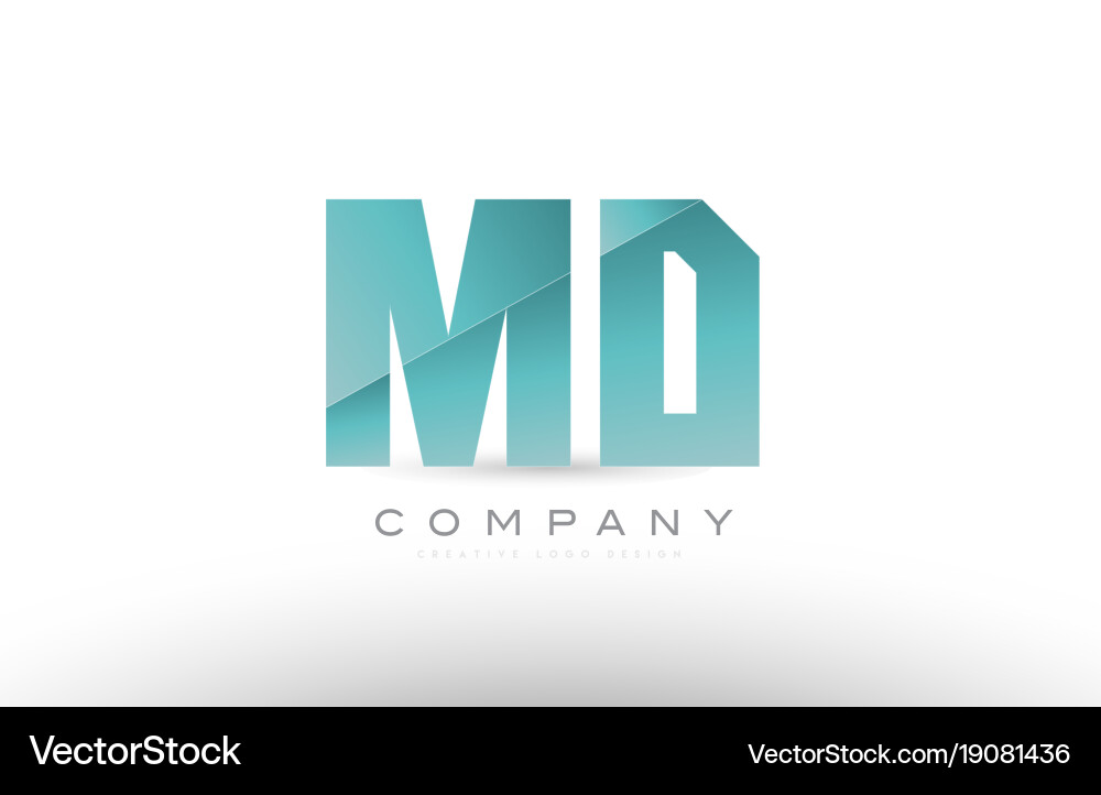 Md m d alphabet letter green logo icon design Vector Image