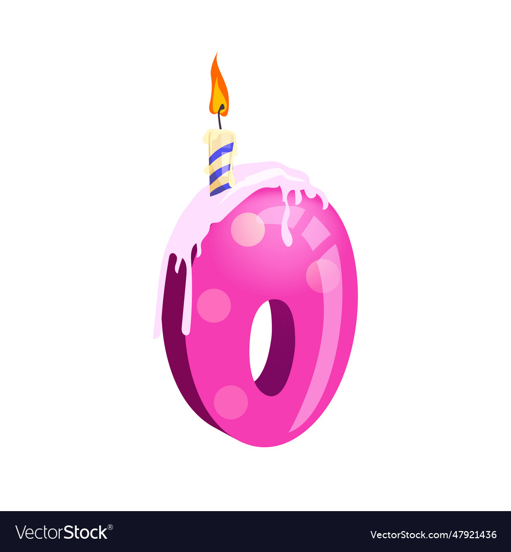 Number zero candle Royalty Free Vector Image - VectorStock