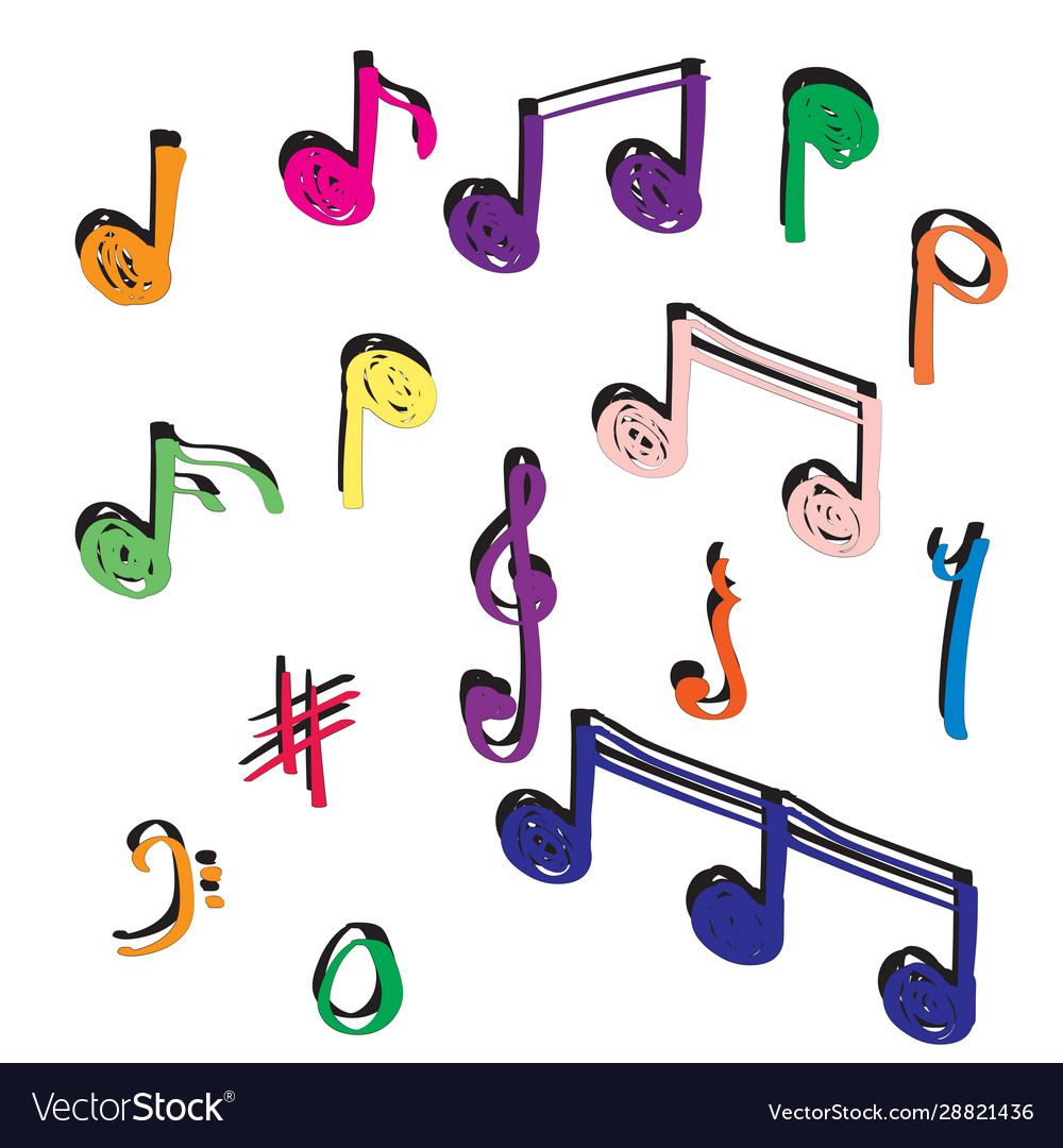 Unique hand drawn doodle note music Royalty Free Vector