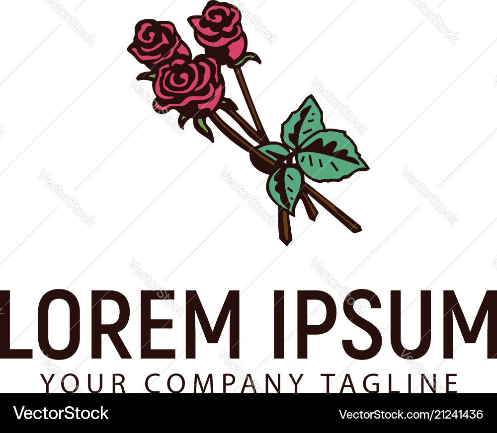 Wedding flower arrangements logo hand drawn Vector Image