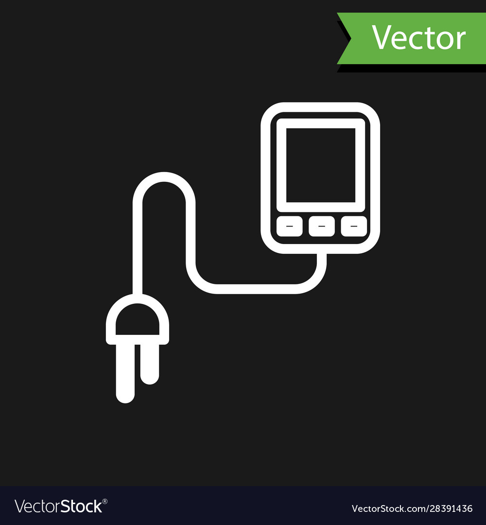 White line sensor icon isolated on black Vector Image