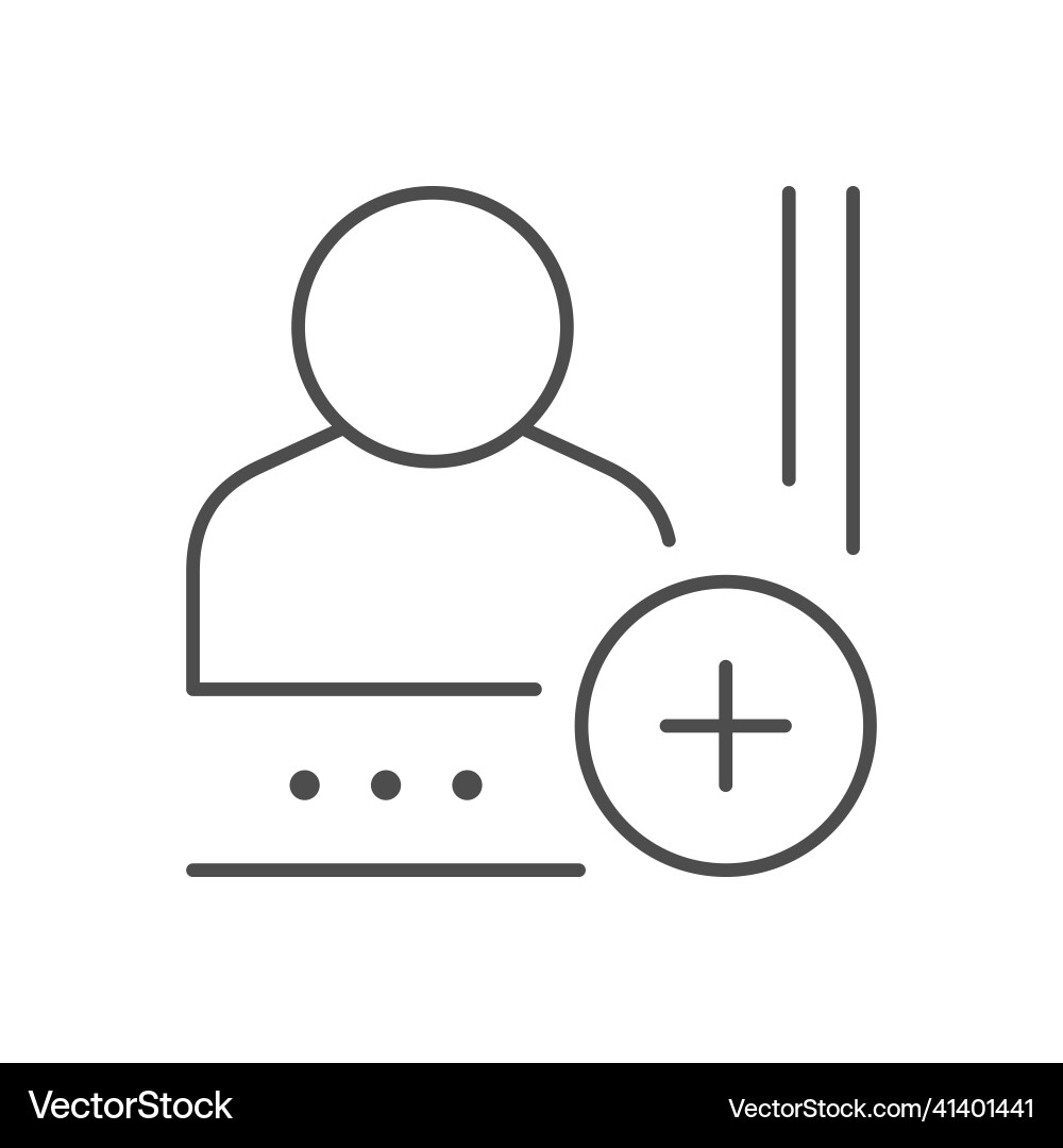 Add new contact line outline icon Royalty Free Vector Image