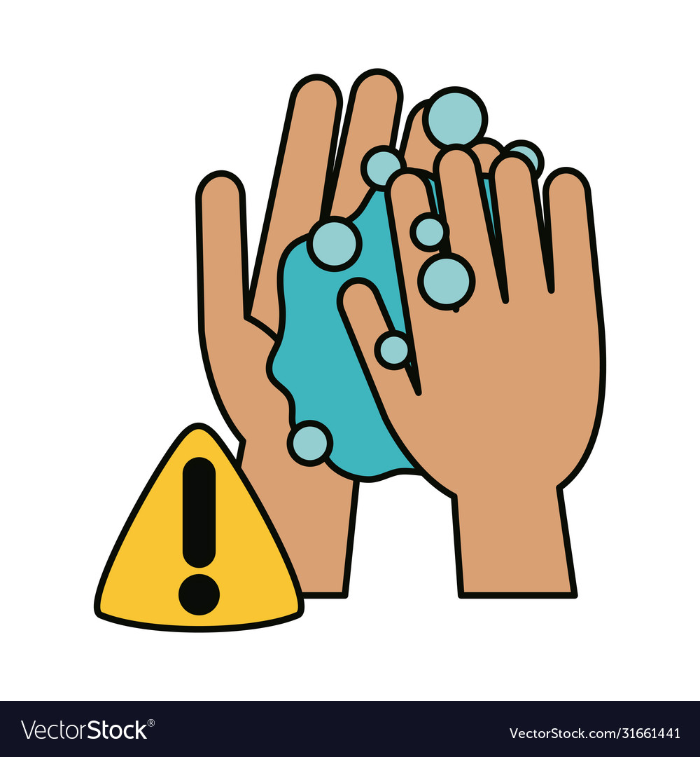 Covid 19 coronavirus caution washing hands Vector Image