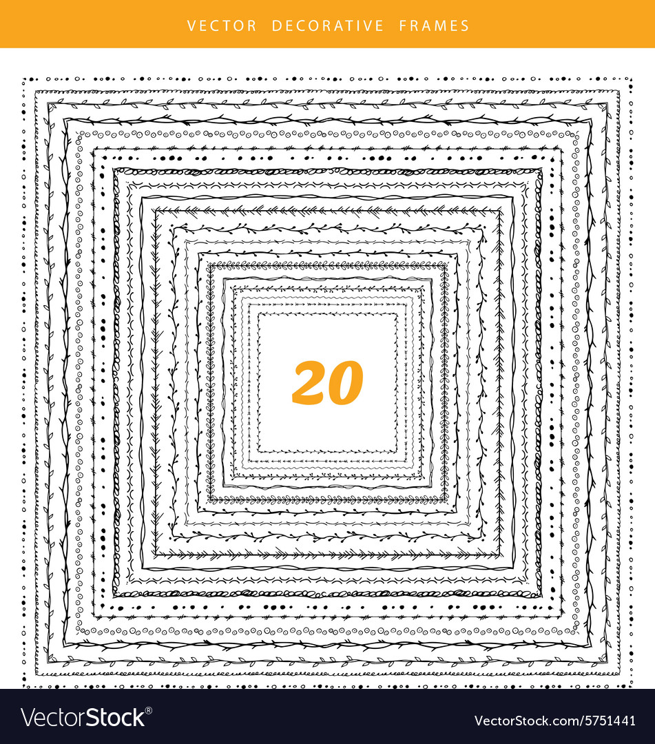 Decorative frames 20 set Royalty Free Vector Image