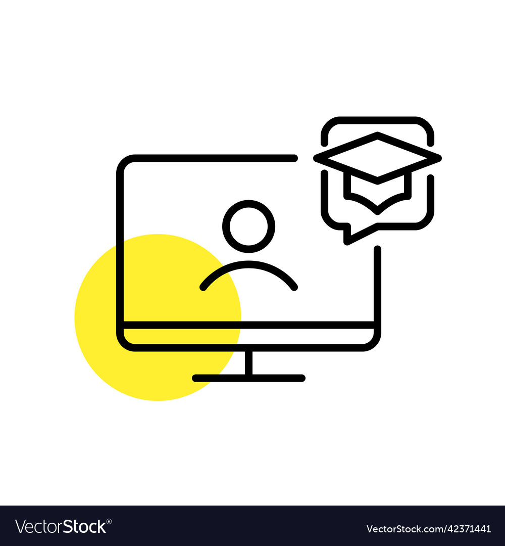 Distance learning icon pixel perfect editable Vector Image