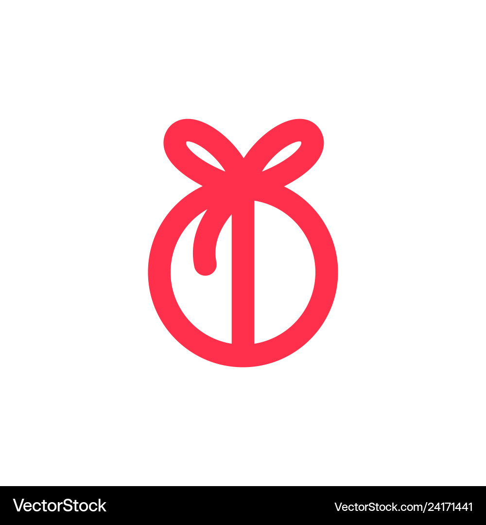 Gift icon outline line logo download Royalty Free Vector