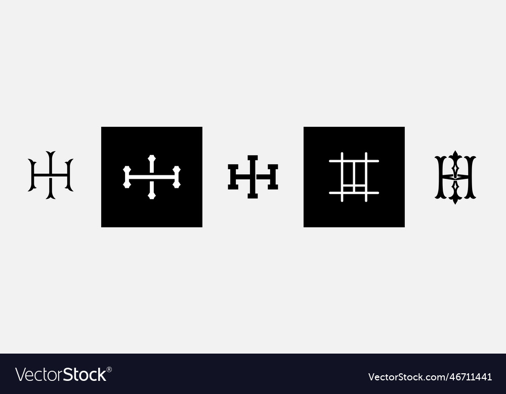 Initial letters ih monogram logo design bundle Vector Image