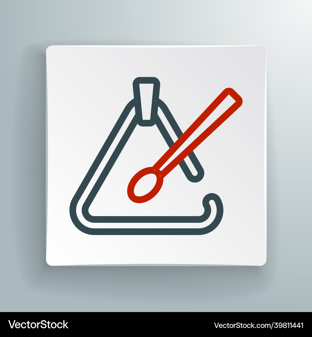 Line triangle musical instrument icon isolated Vector Image