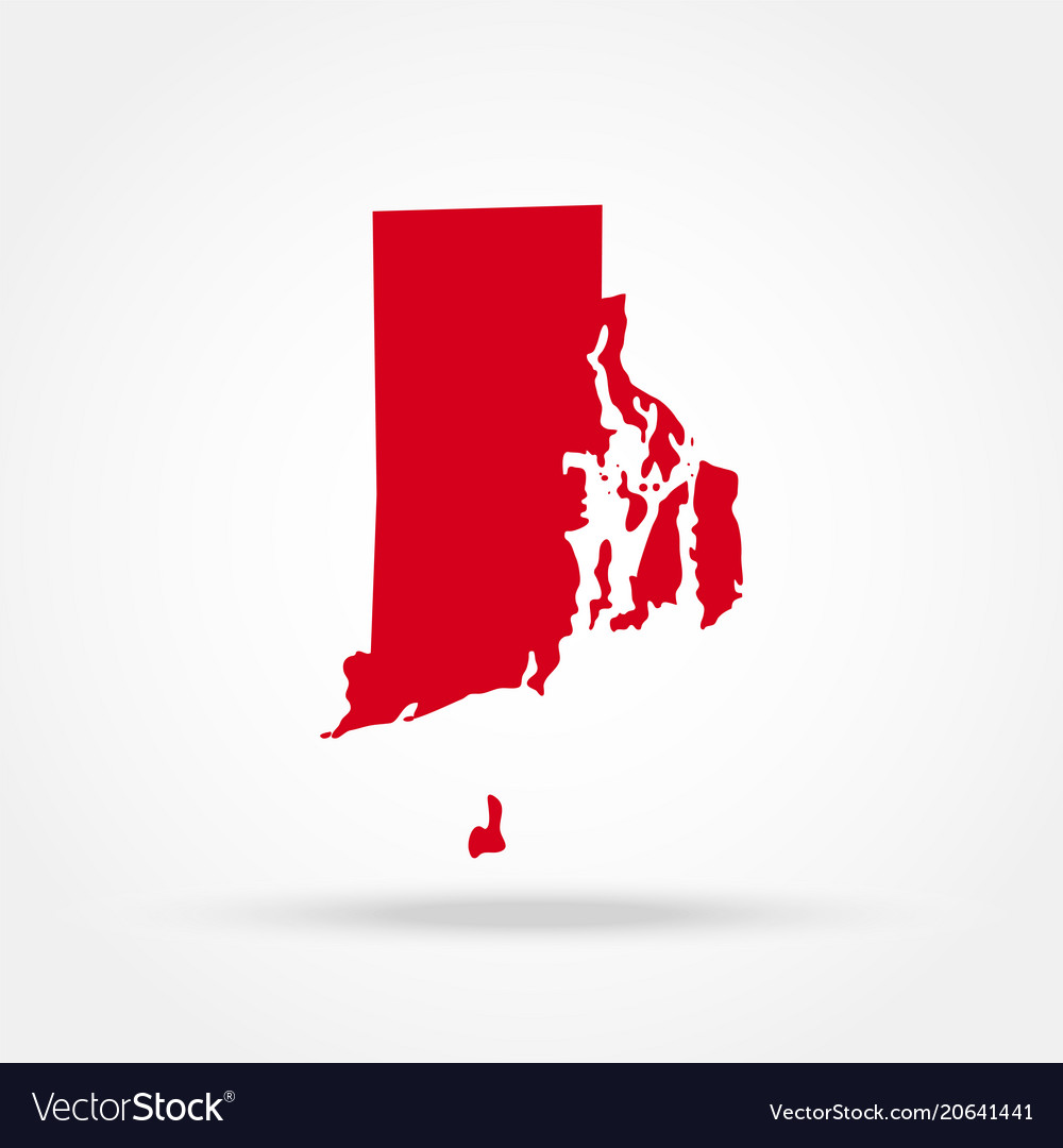 Map of the us state of rhode island Royalty Free Vector