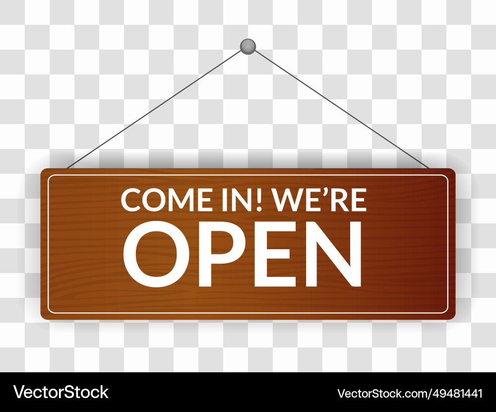 Open signboard icon announcement banner Royalty Free Vector