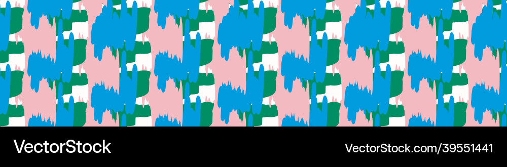 Playful fresh doodle geo shape seamless border Vector Image