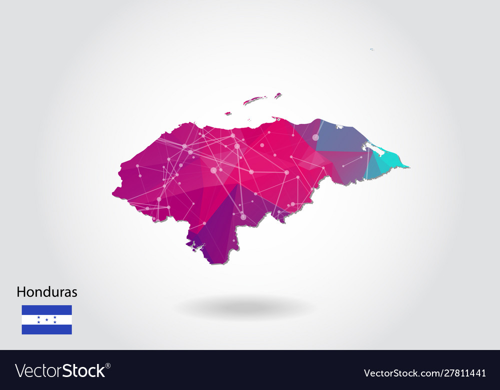 Polygonal honduras map low poly design made Vector Image