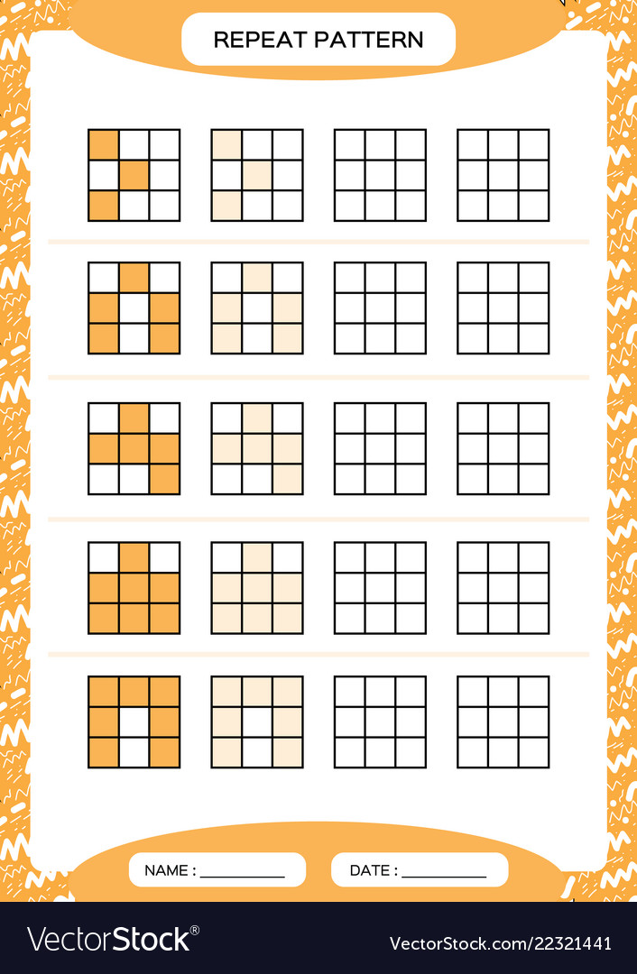 Repeat orange pattern cube grid with squares Vector Image