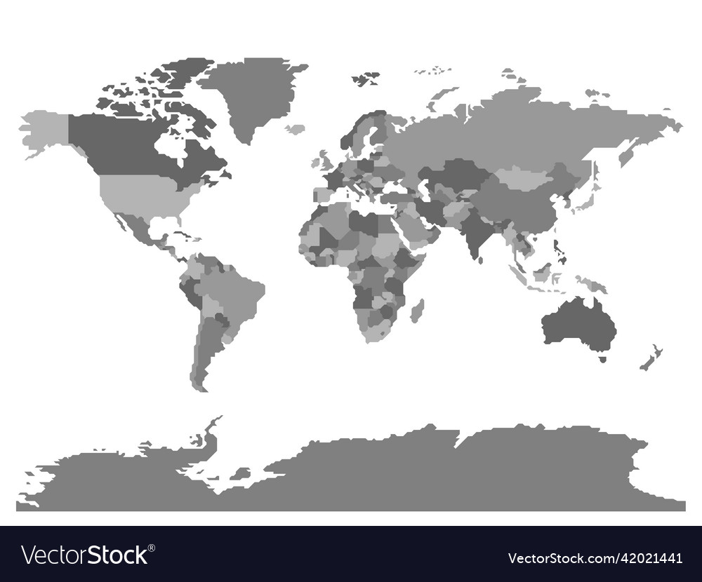 Simplified smooth border world map Royalty Free Vector Image Simplified smooth border world map Royalty Free Vector Image