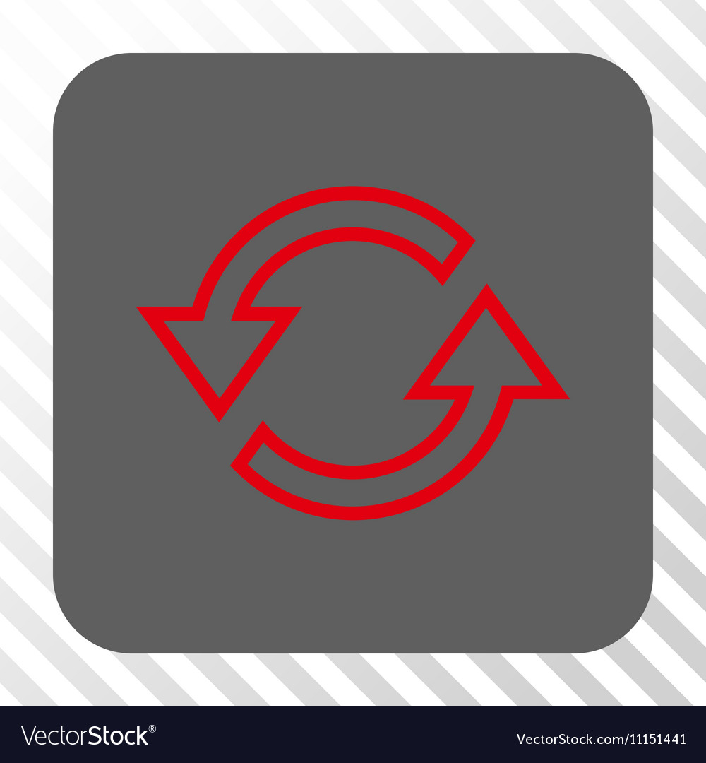 Sync arrows rounded square button Royalty Free Vector Image
