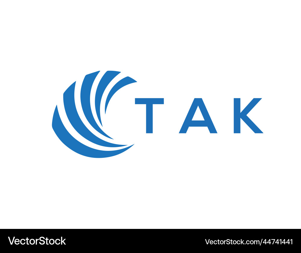 Tak letter logo design on white background Vector Image