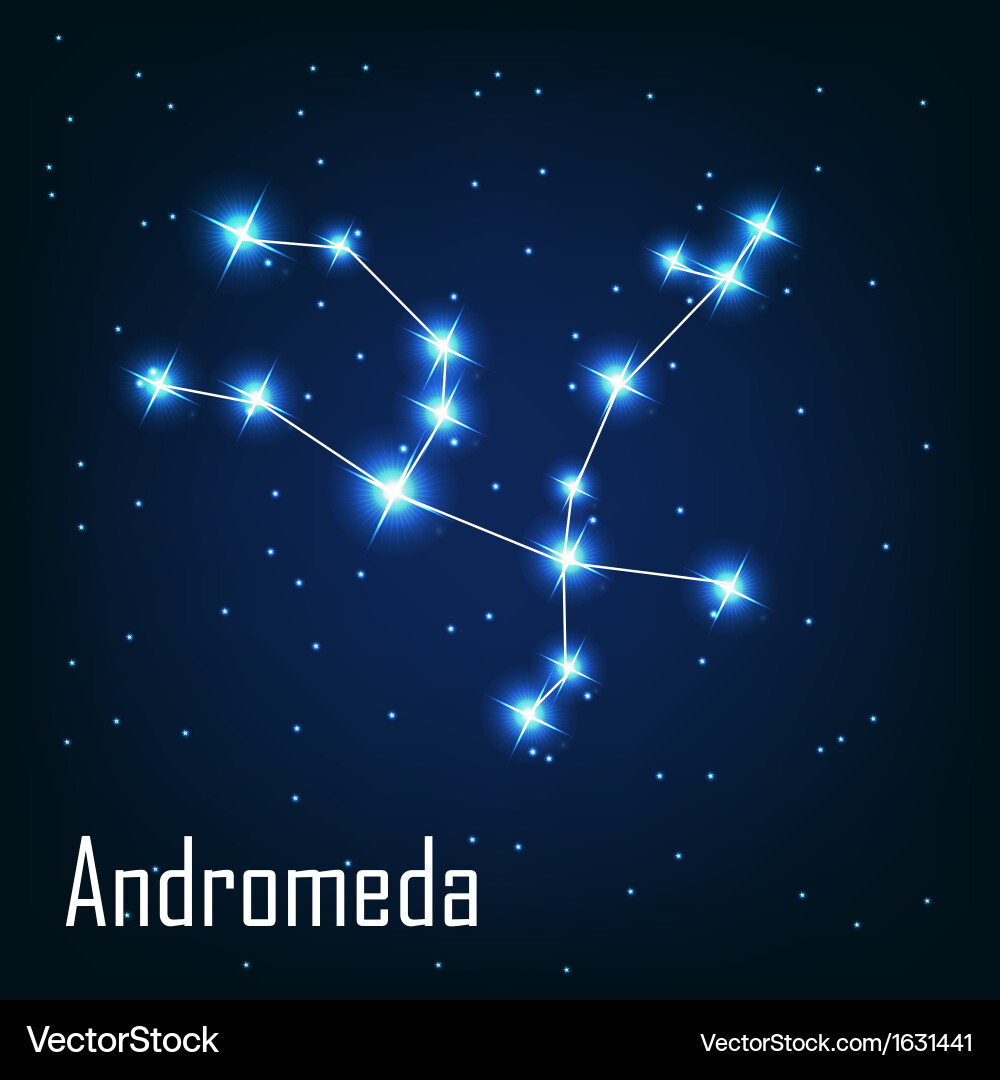 The constellation andromeda star in night sky Vector Image
