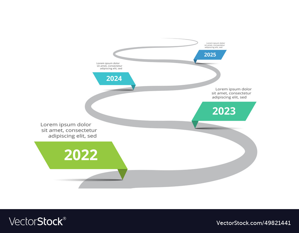 Timeline with 4 elements infographic template Vector Image