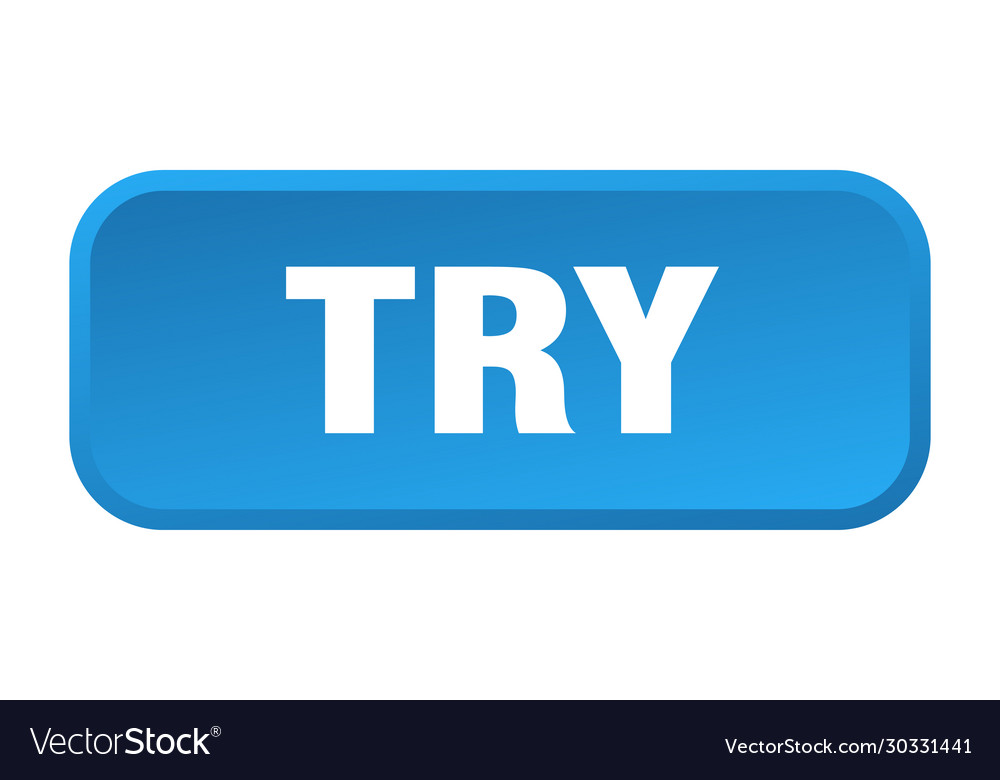 Try button square 3d push Royalty Free Vector Image