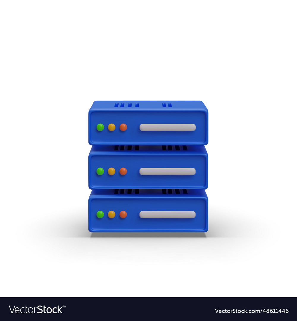3d blue server front view autonomous performance Vector Image