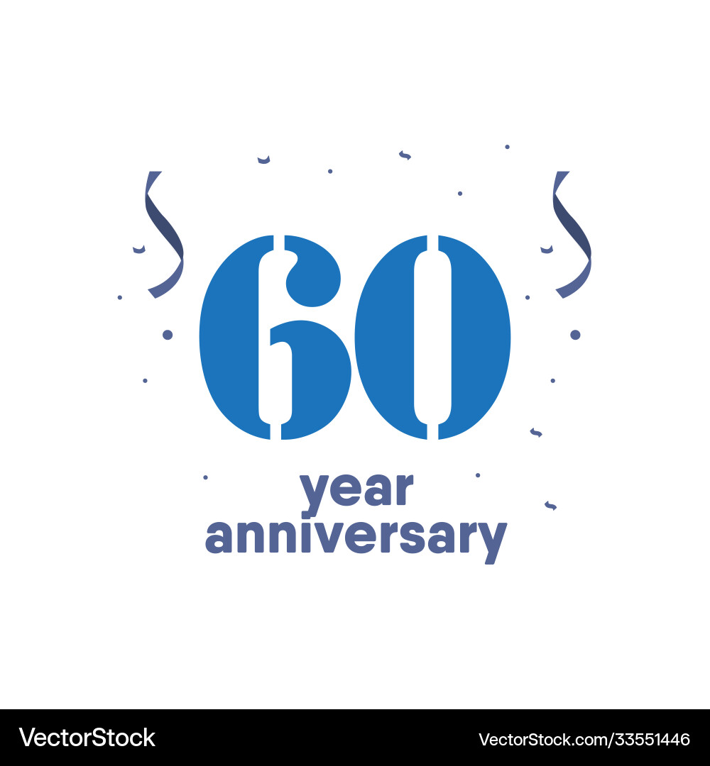 60 year anniversary template design Royalty Free Vector