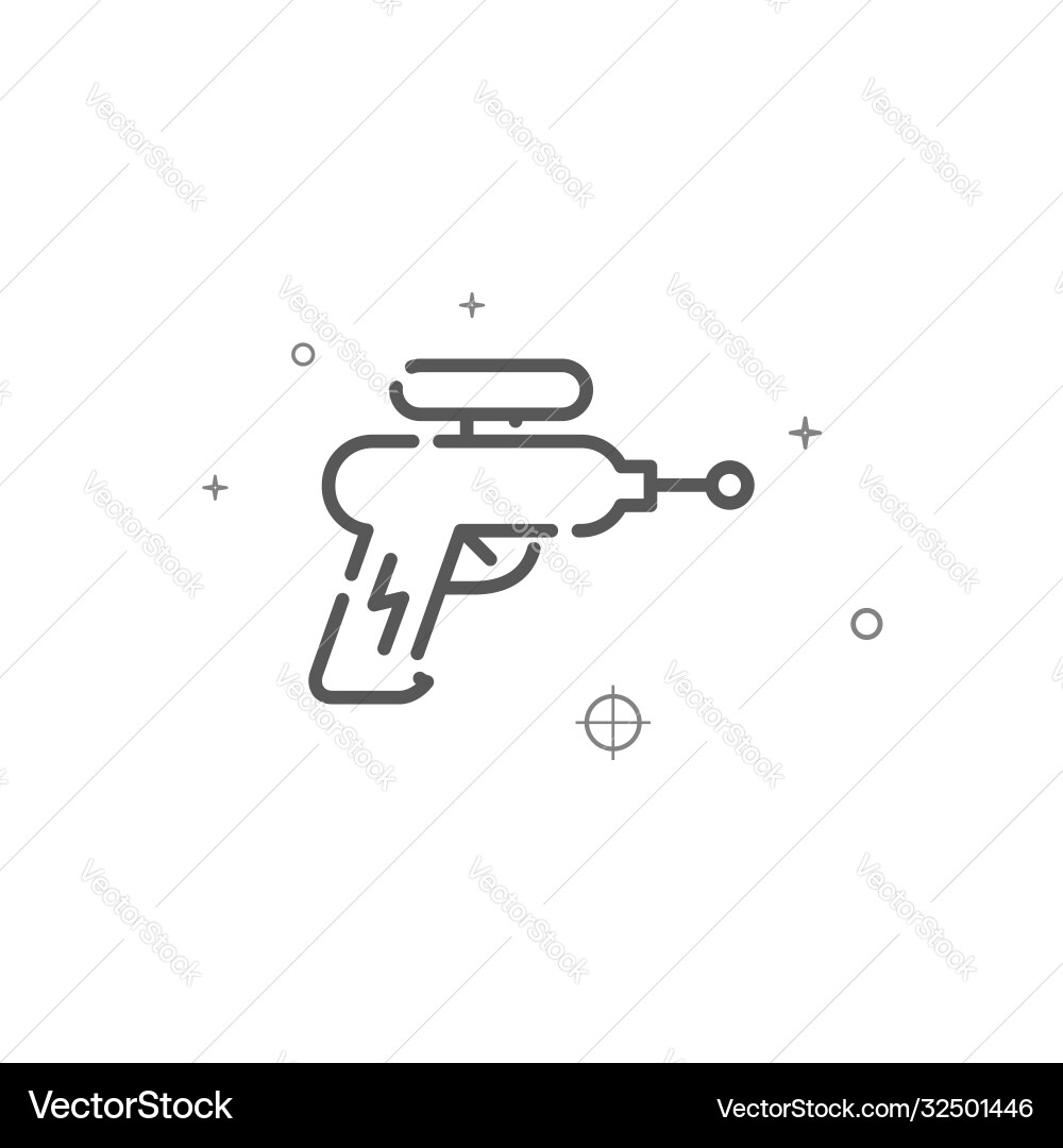 Blaster beam gun simple line icon symbol Vector Image