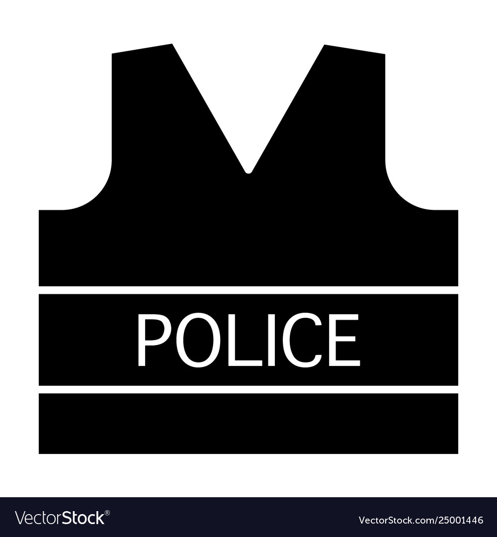 Bullet proof solid icon flack jacket Royalty Free Vector