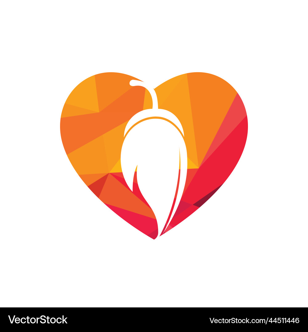 Chili and heart icon logo design template Vector Image