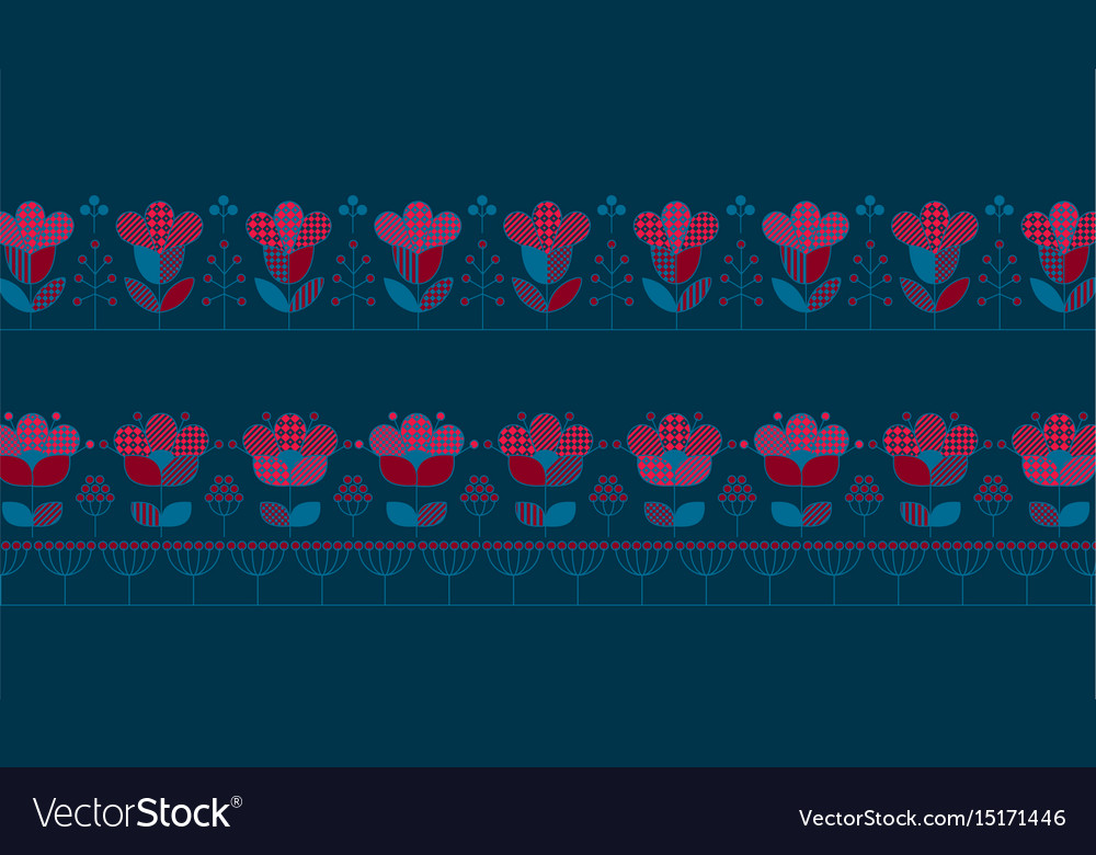 Deep blue and red pattern design elements Vector Image