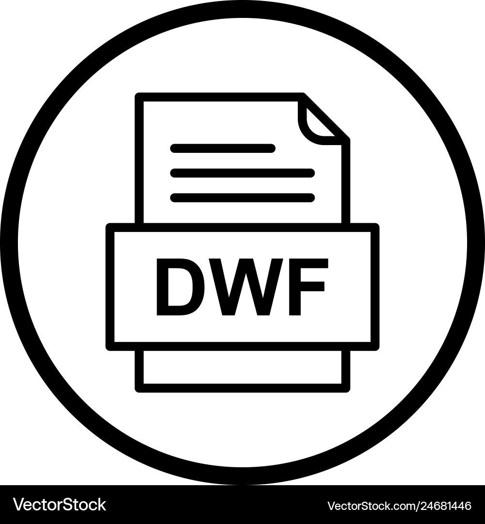 Dwf file document icon Royalty Free Vector Image