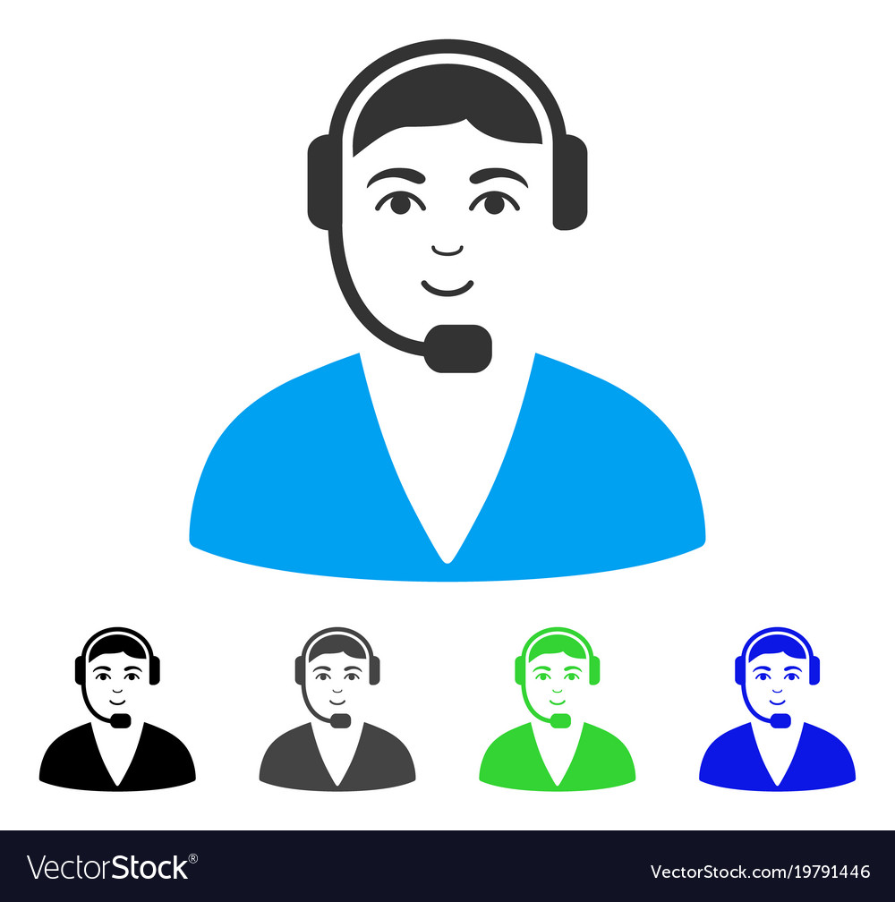 Happy call center operator icon Royalty Free Vector Image Happy call center operator icon Royalty Free Vector Image