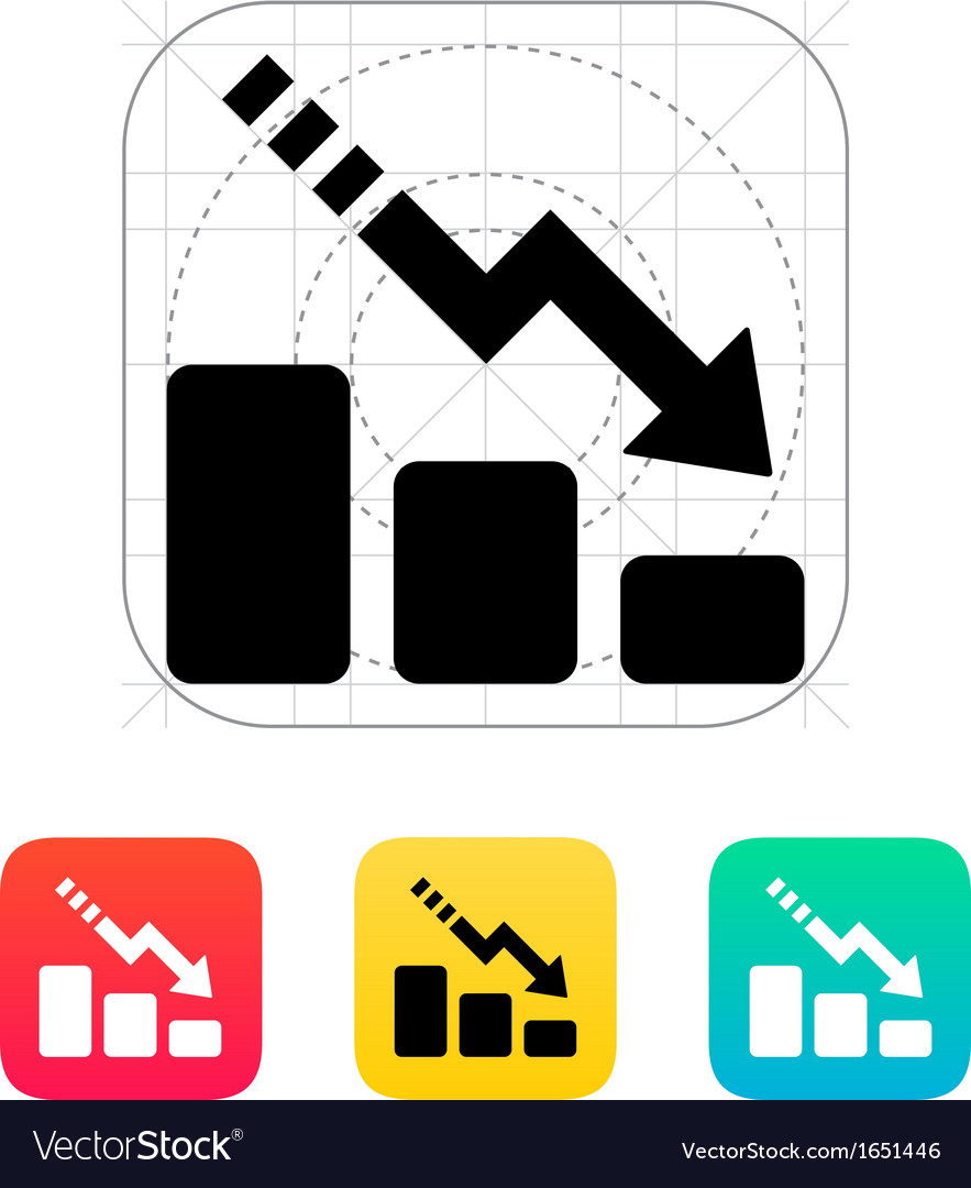 Line chart down icon Royalty Free Vector Image