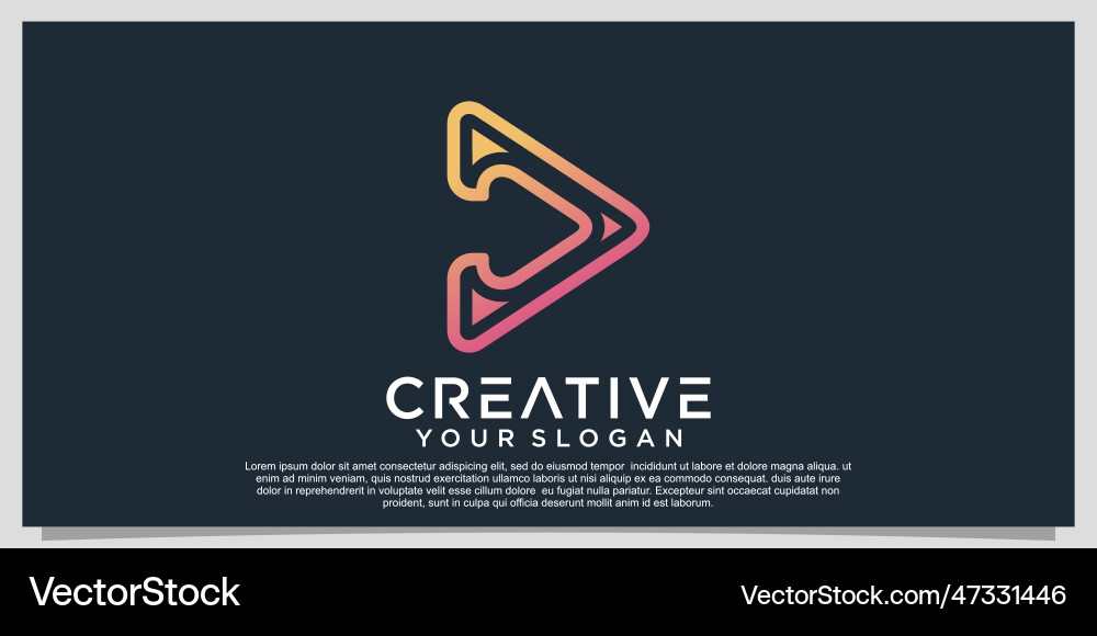 Play colorful logo gradient colorful logo design Vector Image