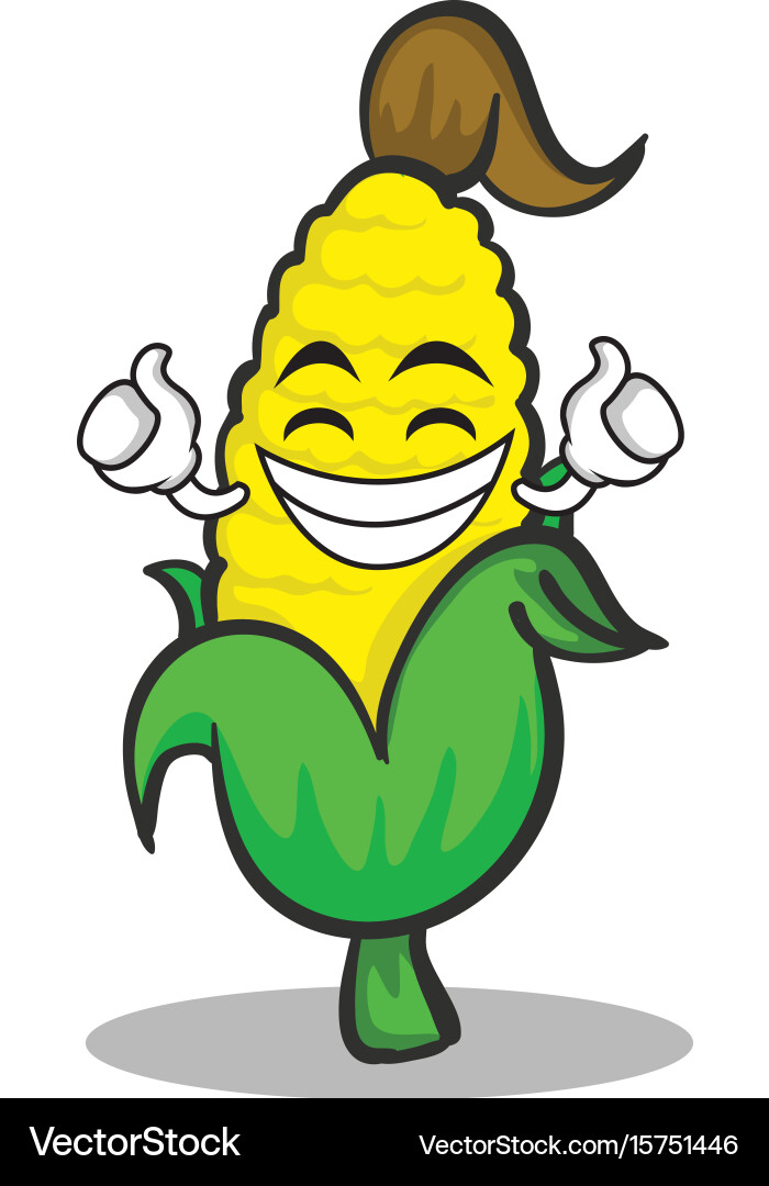 Proud sweet corn character cartoon Royalty Free Vector Image