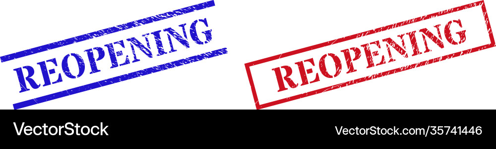 Reopening grunge scratched stamp seals Royalty Free Vector