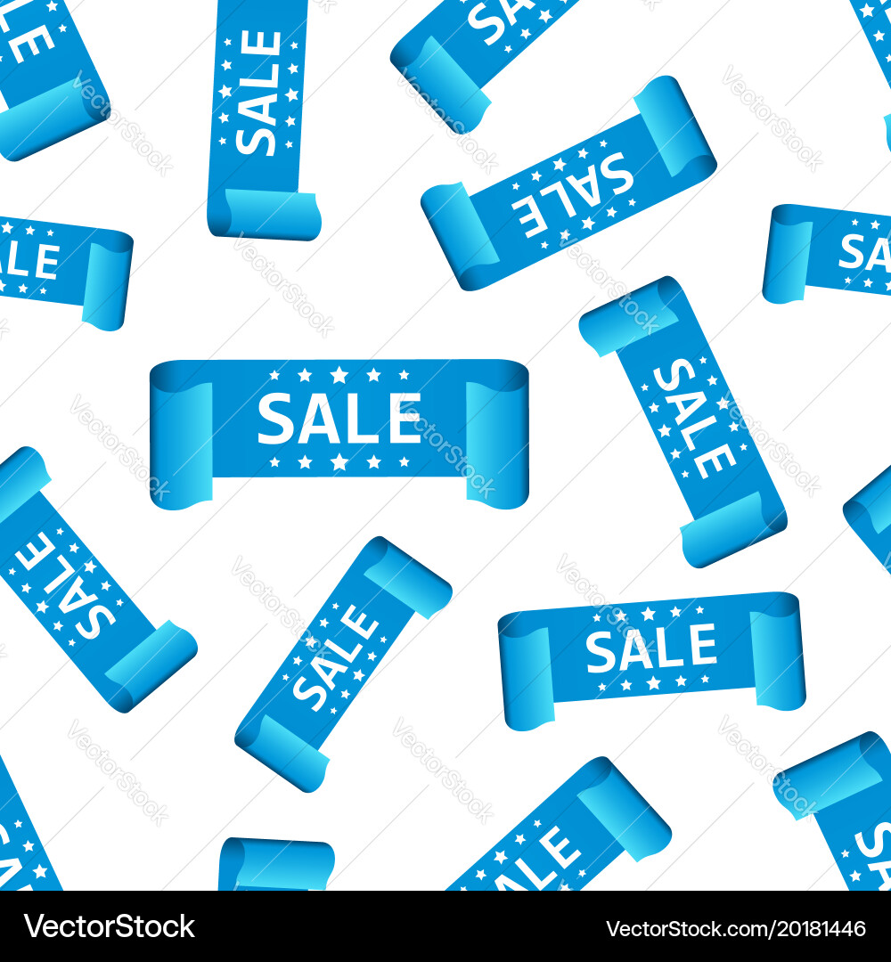 Sale ribbon seamless pattern background business Vector Image
