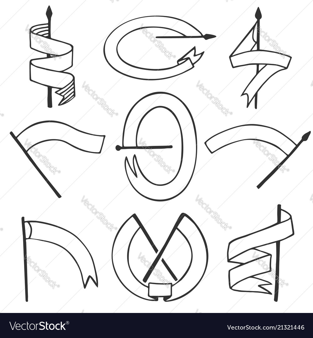 Set different flag shapes vintage blank Royalty Free Vector Set different flag shapes vintage blank Royalty Free Vector