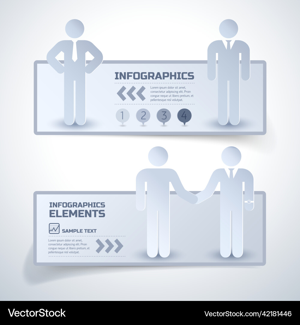Two horizontal business infographic banner set Vector Image