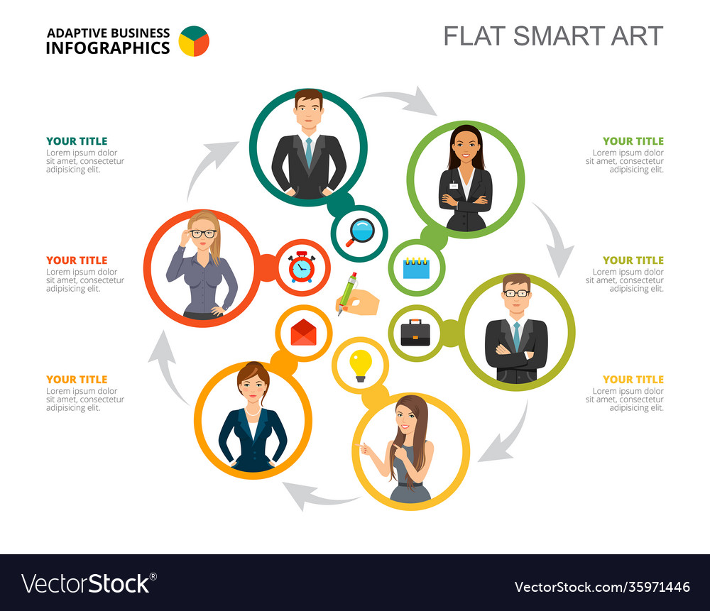Workflow cycle slide template Royalty Free Vector Image