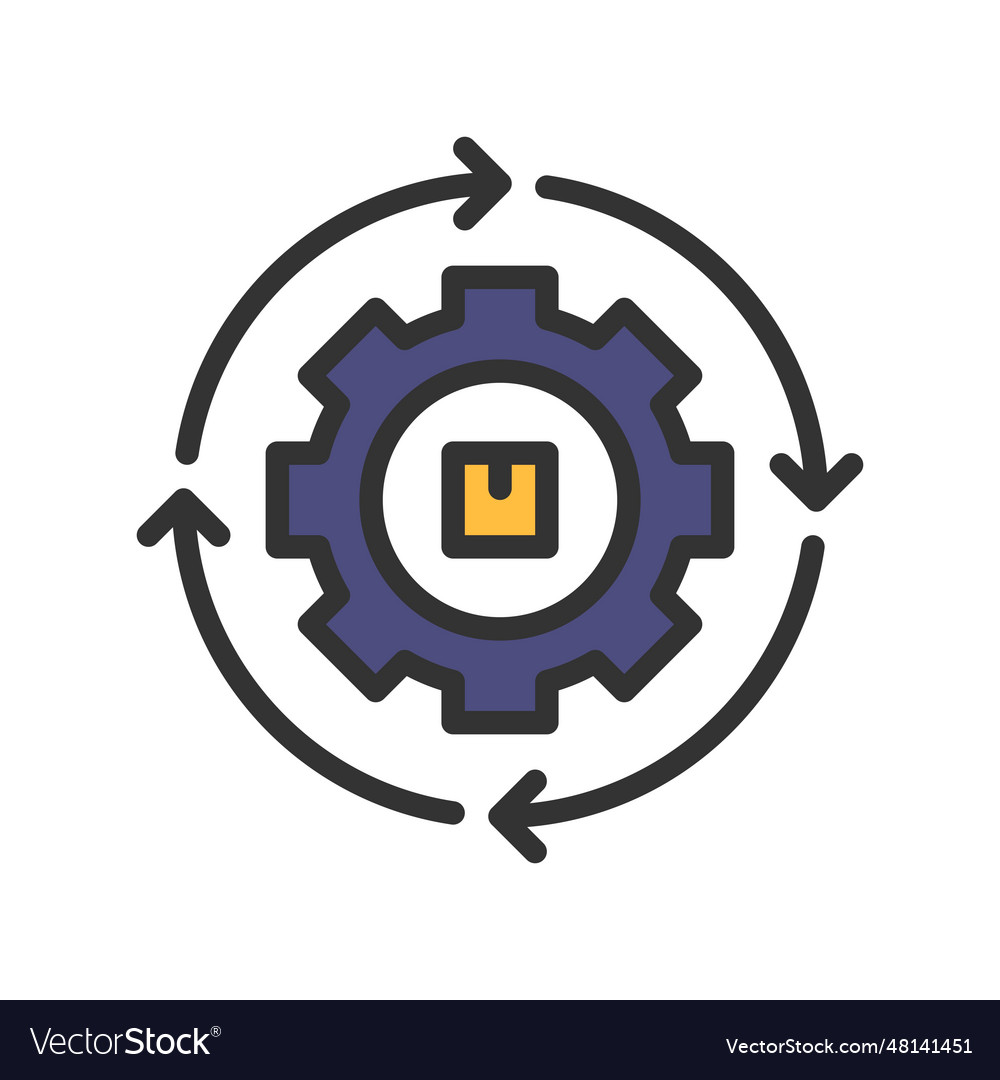 Agile manufacturing icon image Royalty Free Vector Image