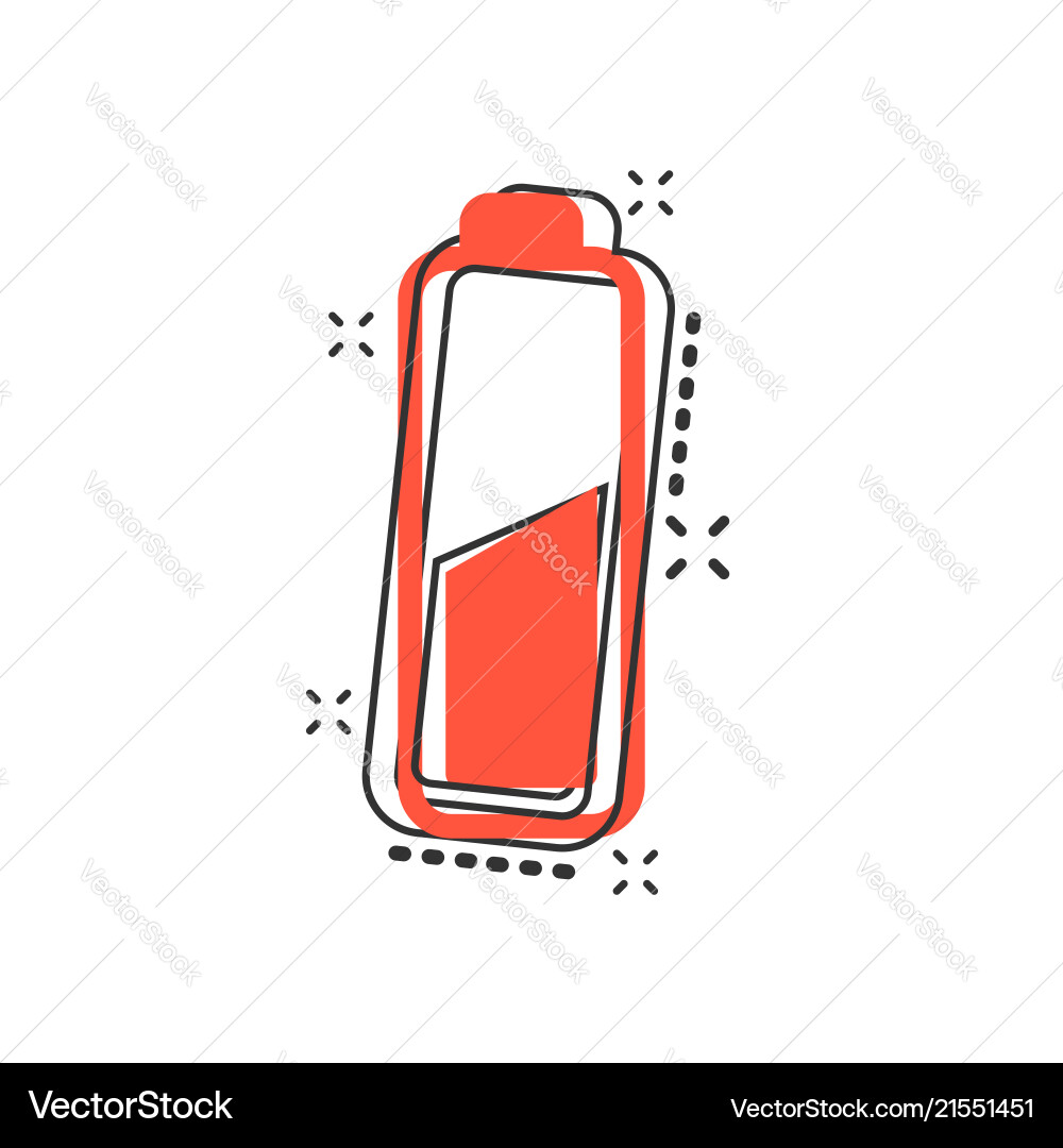 Cartoon battery charge level indicator sign icon Vector Image