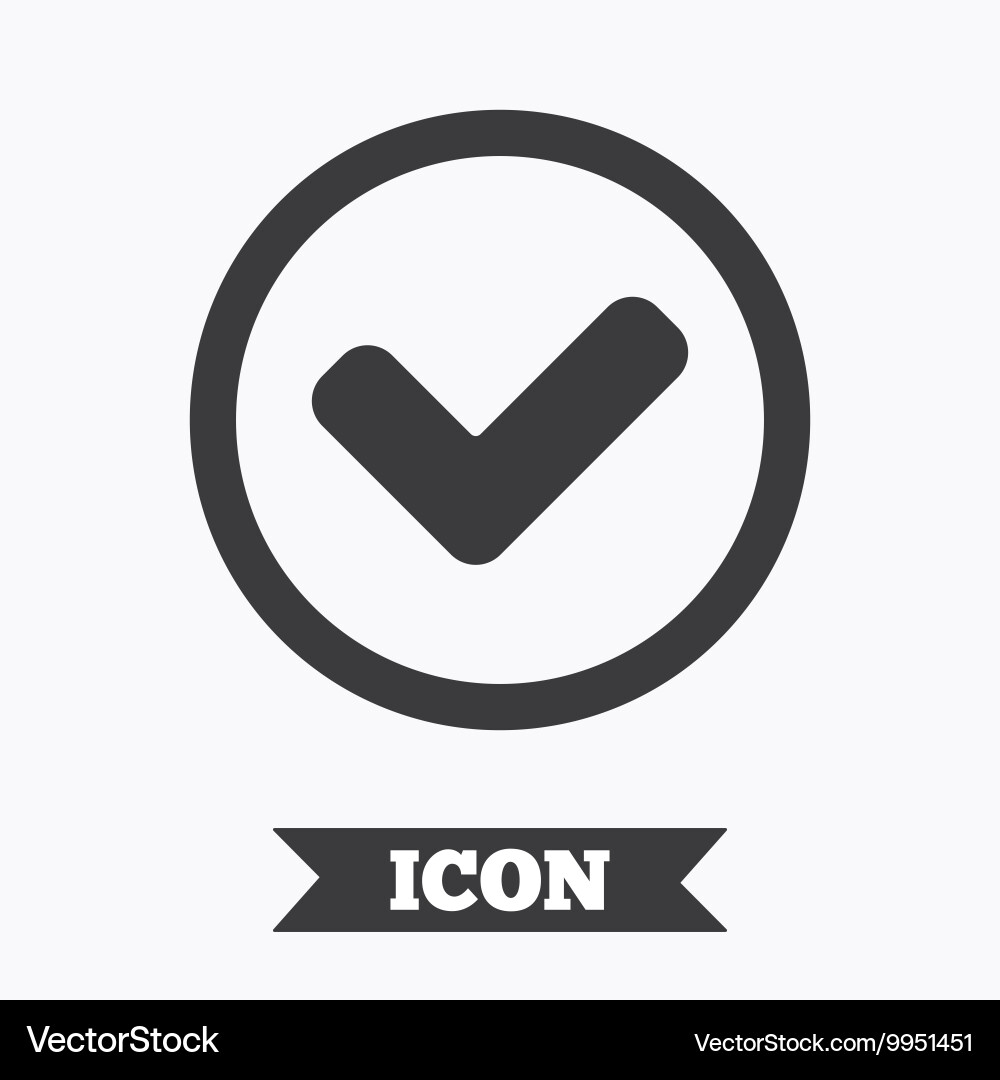 Check mark sign icon yes circle symbol Royalty Free Vector