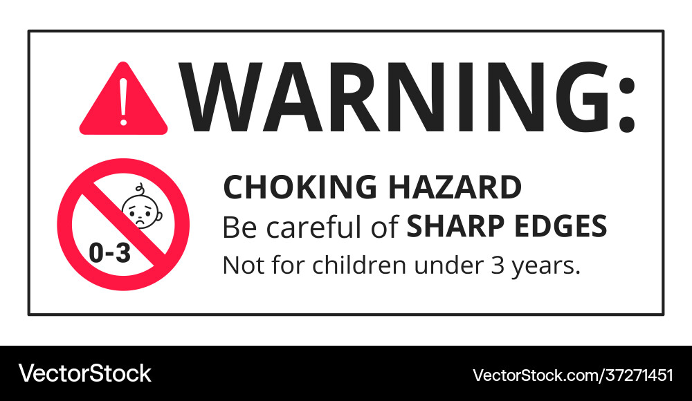 Choking warning hazard forbidden sign sticker Vector Image
