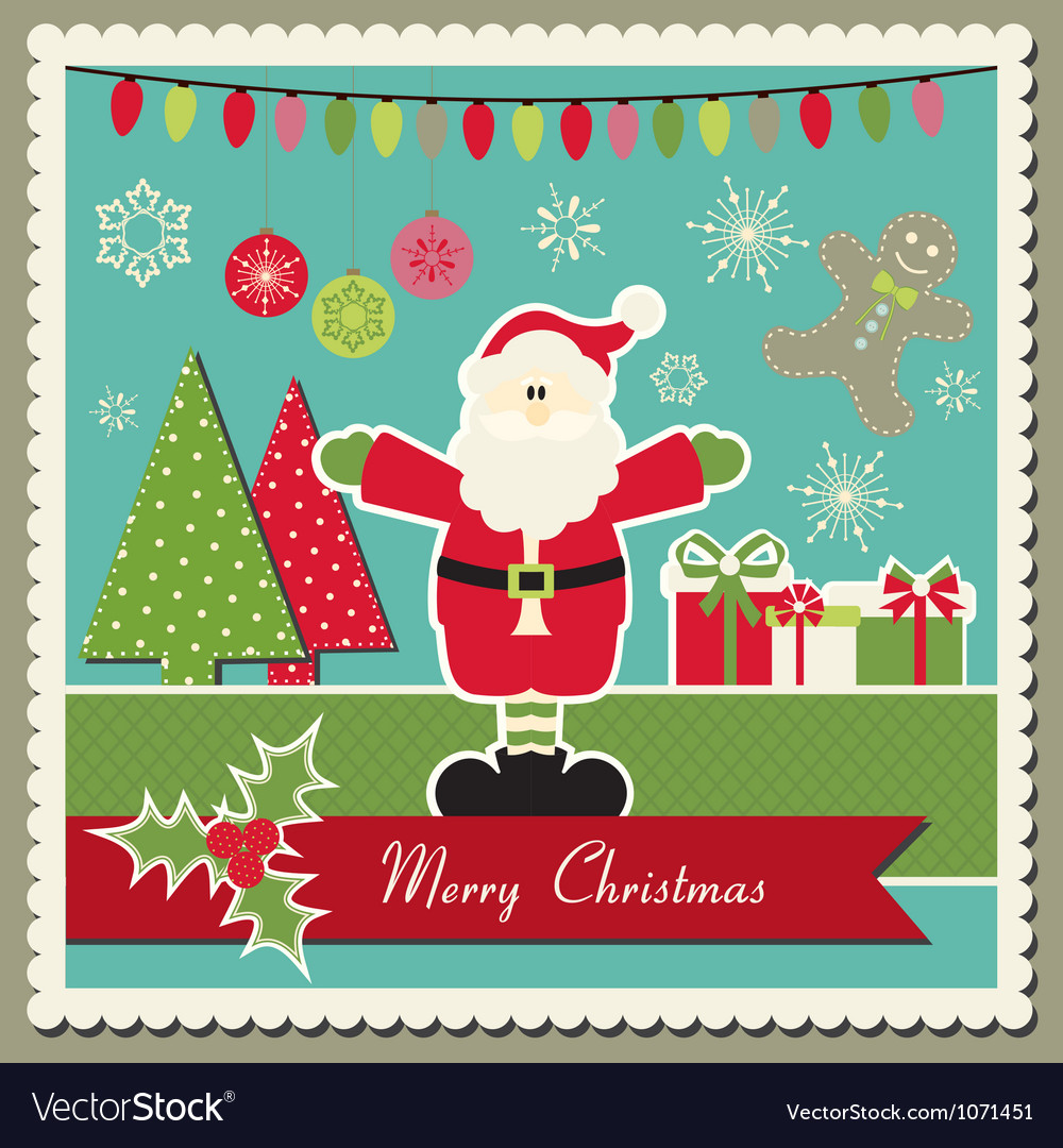 Christmas card with Santa Claus Royalty Free Vector Image