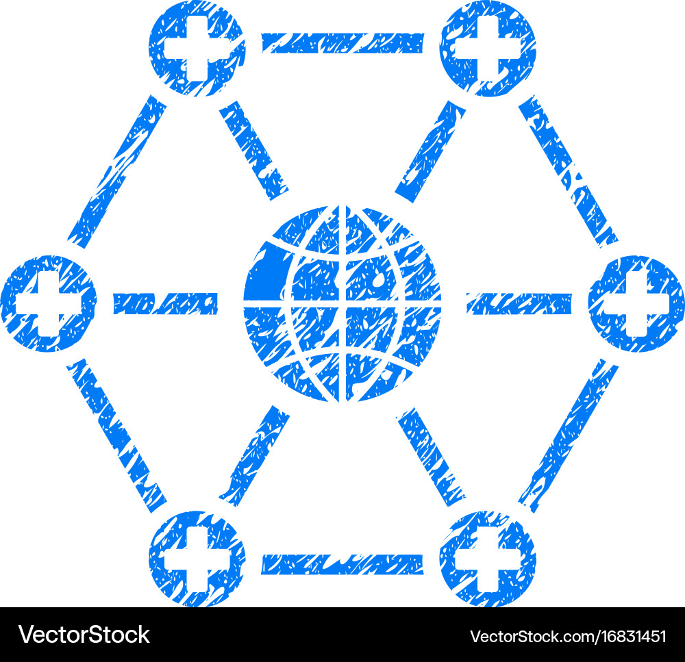 Global medical network grunge icon Royalty Free Vector Image