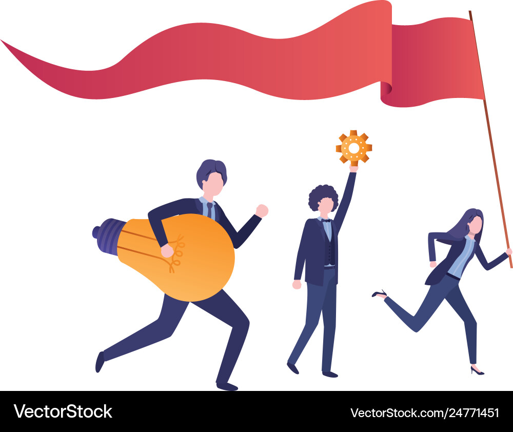 Group business with set icons Royalty Free Vector Image